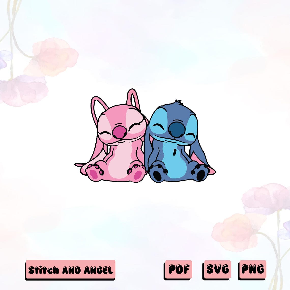 Stitch and Angel SVG Bundle, Stitch Svg, Stitch Couple Svg, Png, Stitch ...