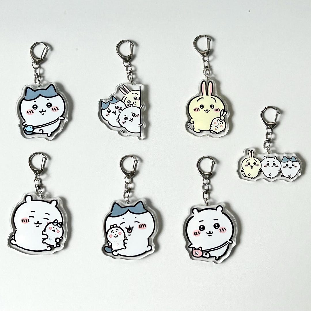 Chiikawa Acrylic Keychain, Chiikawa Double Side Keychain, Hachiware ...