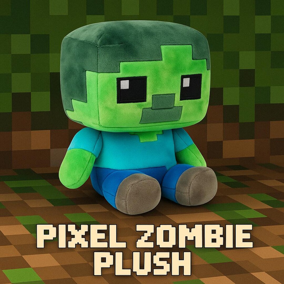 Pixel Zombie Plush – Soft Cube Head Toy for Kids & Gamers - Etsy