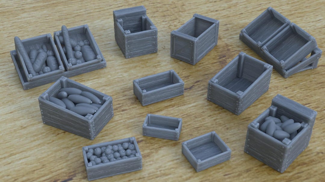 Market Crates With Fruits. - Etsy