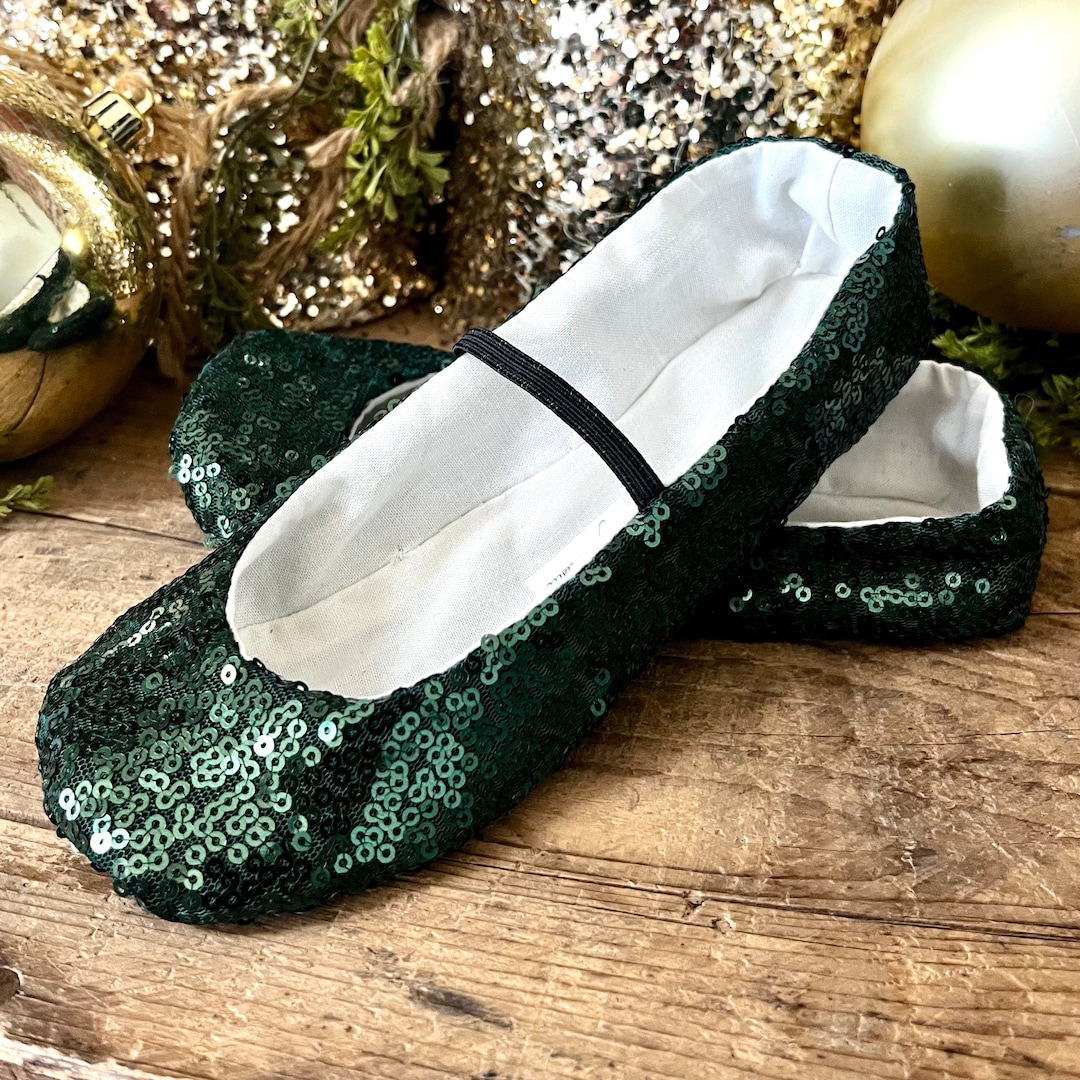 Christmas Green Sequin Shoes - Baby Toddler Girl Shoes - Sparkle Shoes ...