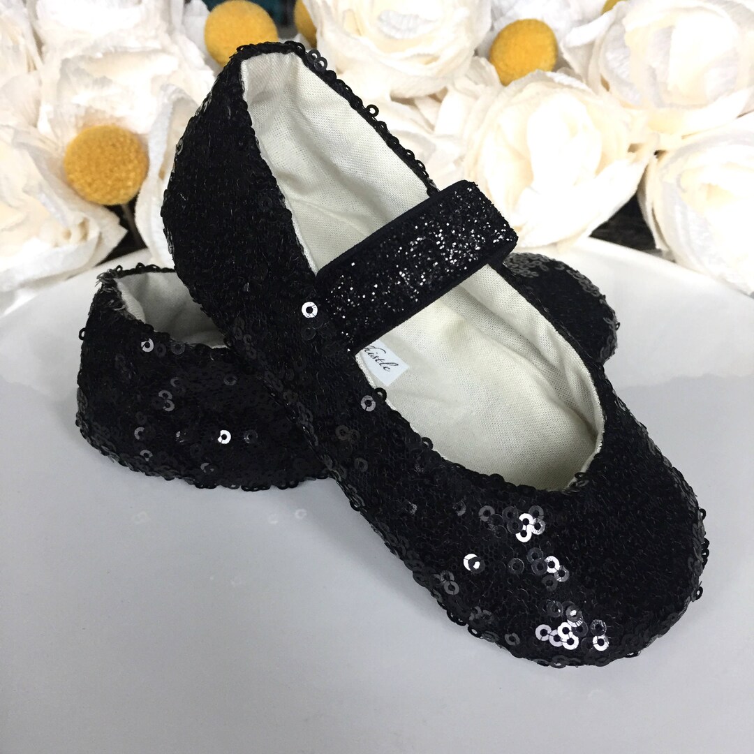 Black Sequin Shoes, White, Red, Silver, Gold - Baby Toddler Girl Shoes ...