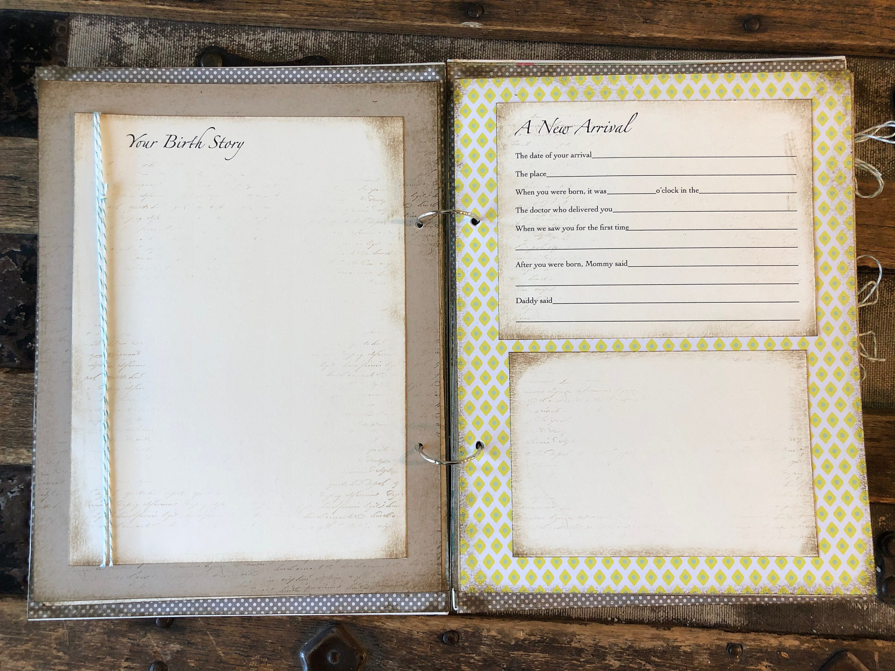 Rustic Baby Boy Book, Blue and Green Baby Book, Modern Farmhouse Style ...