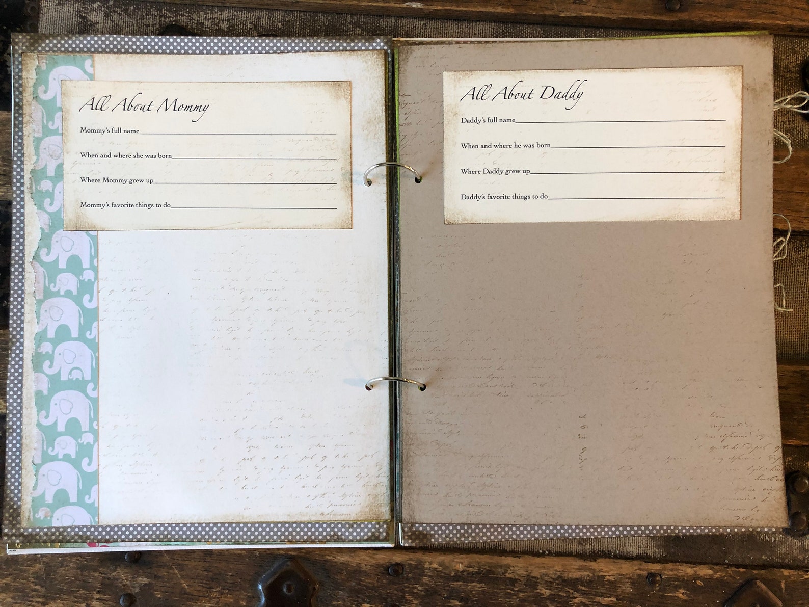 Rustic Baby Boy Book Blue and Green Baby Book Modern | Etsy