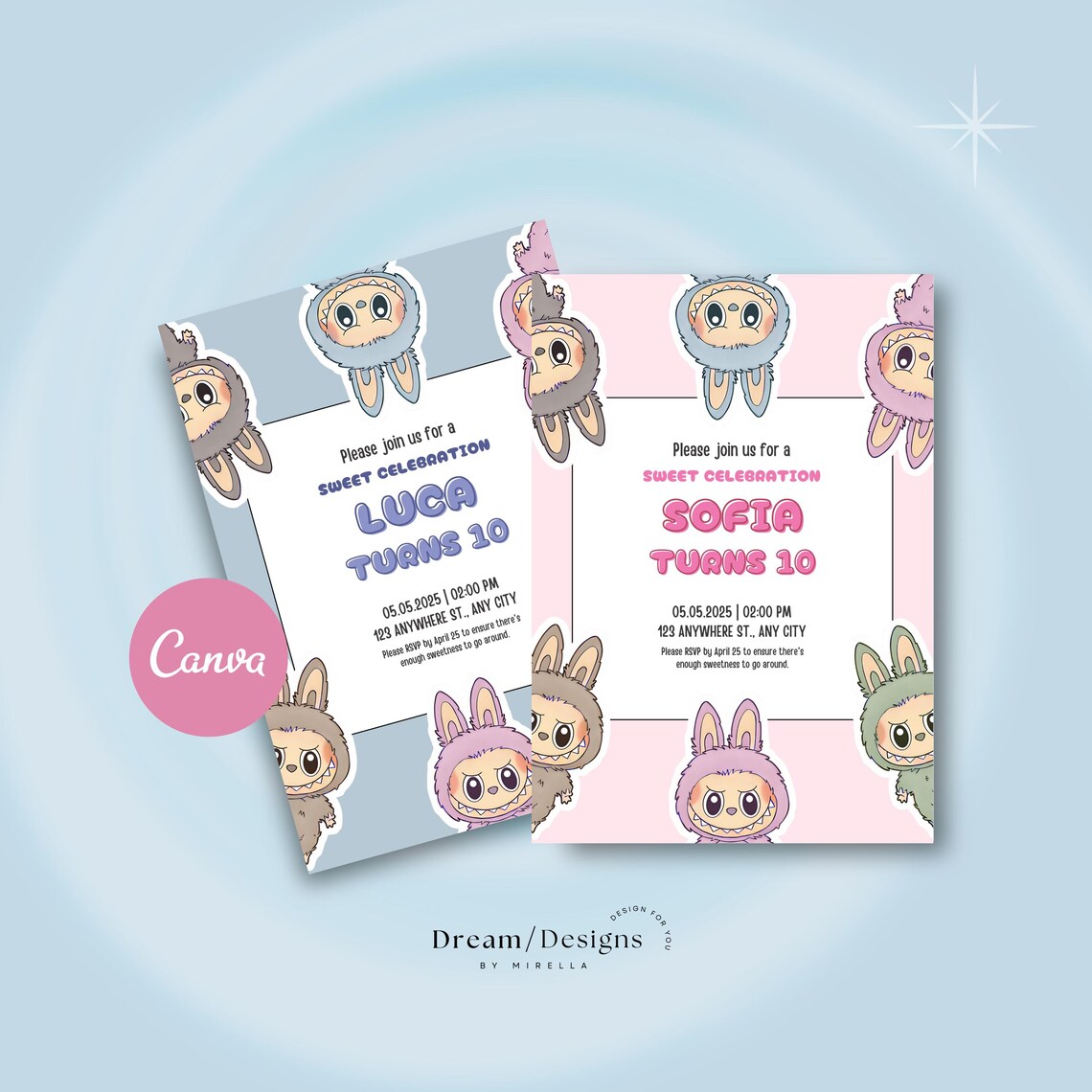 Birthday Party Labubu Invitation - Etsy