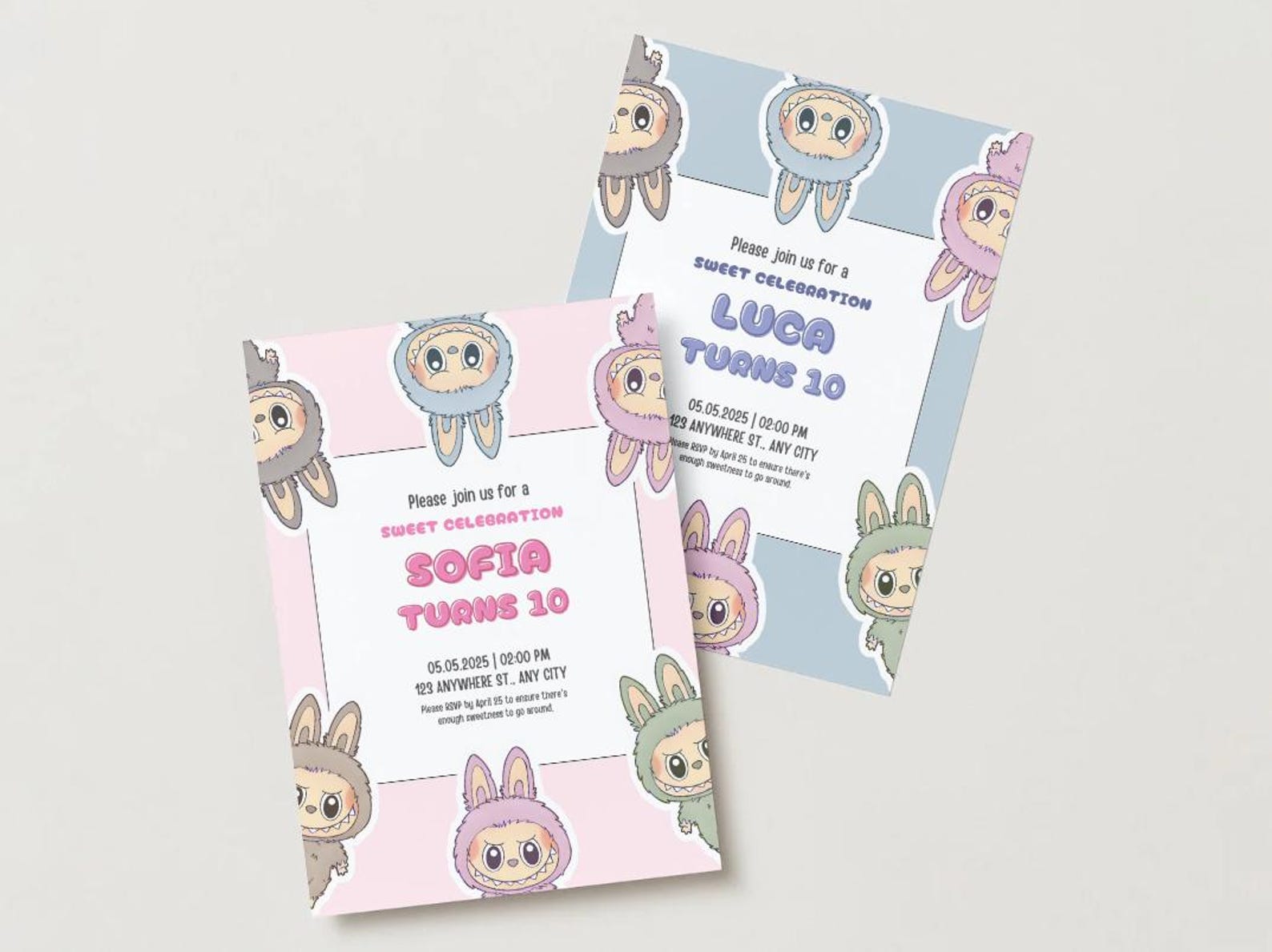 Birthday Party Labubu Invitation - Etsy