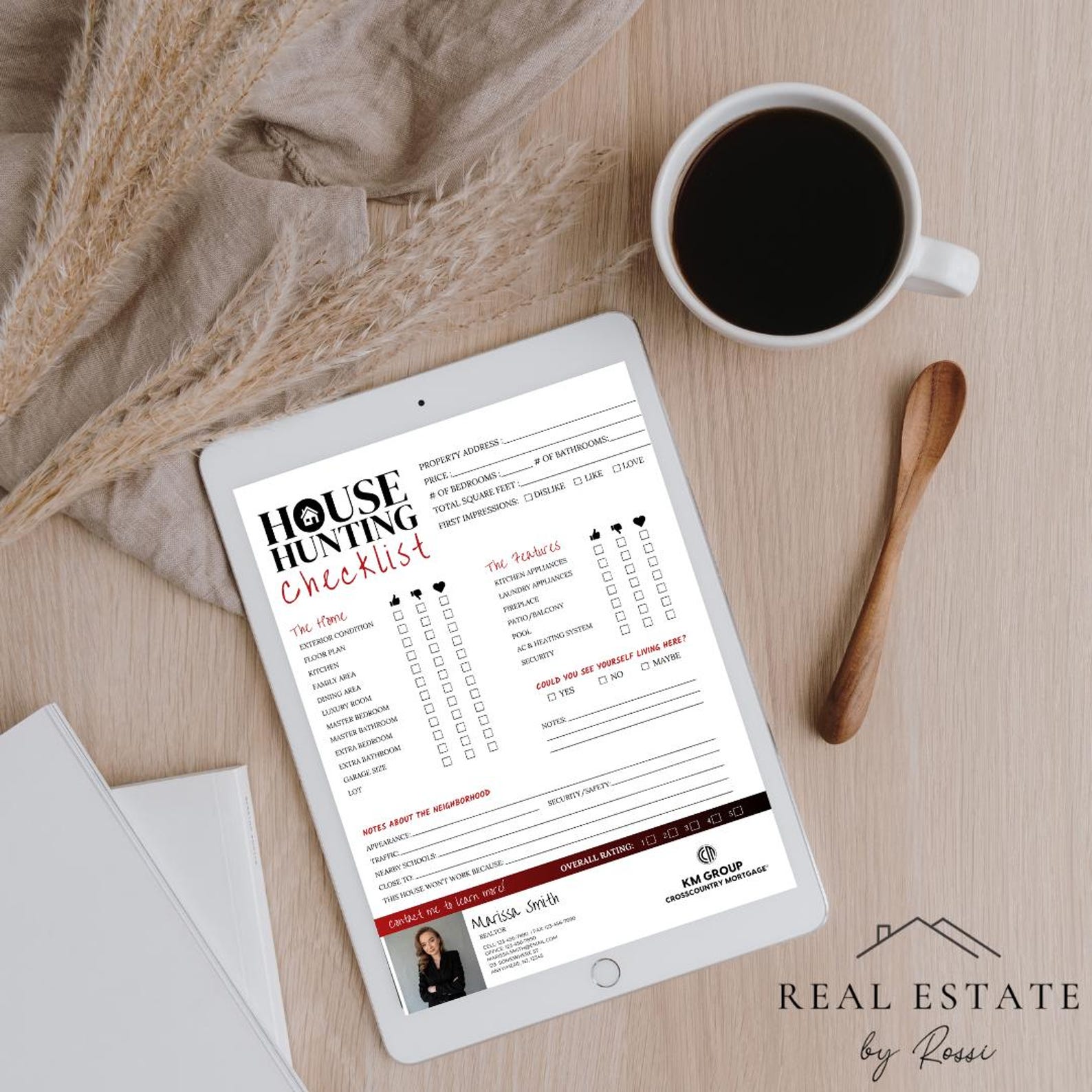 House Hunting Checklist for Realtors – Printable PDF | Client Home Tour ...