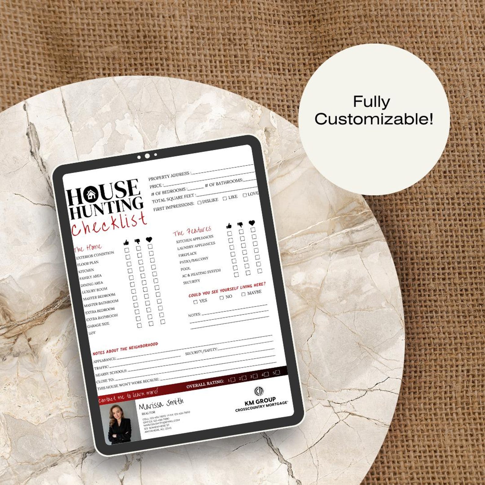 House Hunting Checklist for Realtors – Printable PDF | Client Home Tour ...
