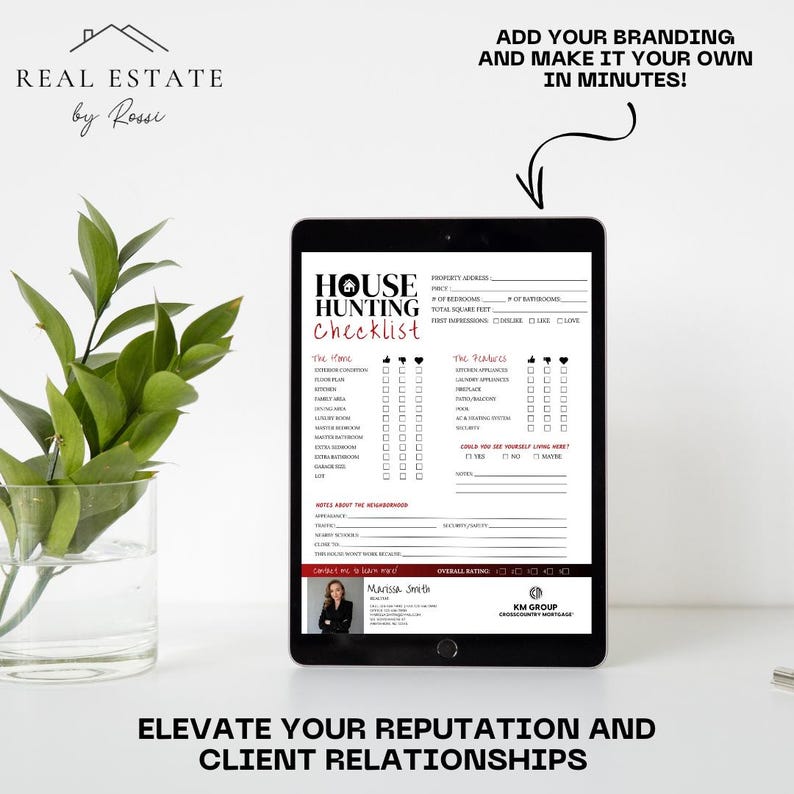 House Hunting Checklist for Realtors – Printable PDF | Client Home Tour ...