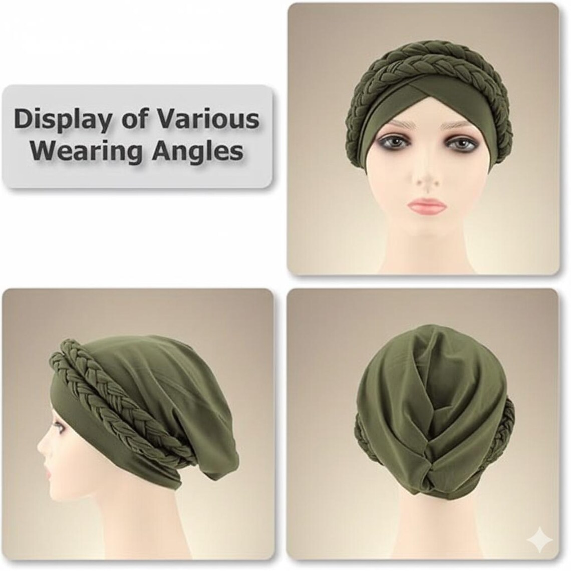 Pre-tied Turban for Women, Double Braid Twist Headband, Soft Cotton ...