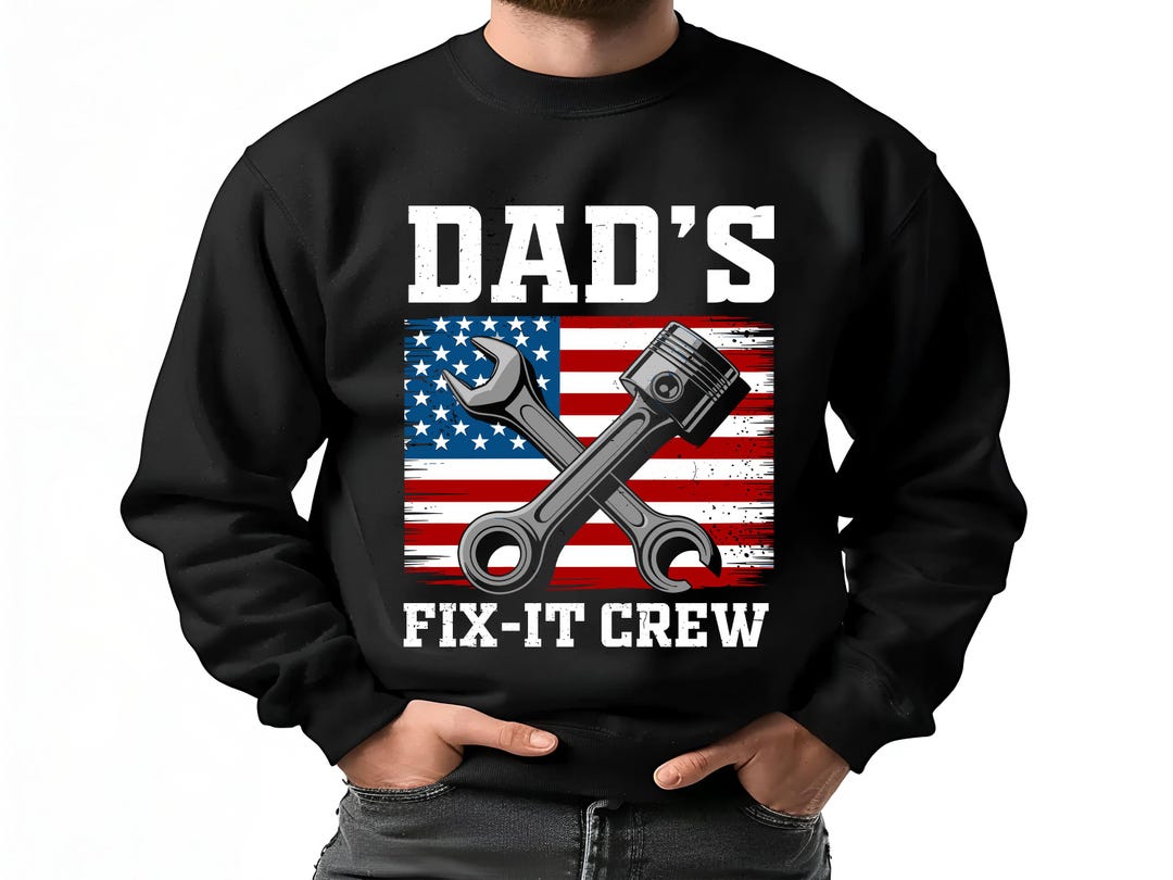 Dad's Fix-it Crew PNG, American Flag Sublimation, Mechanic Dad Png ...