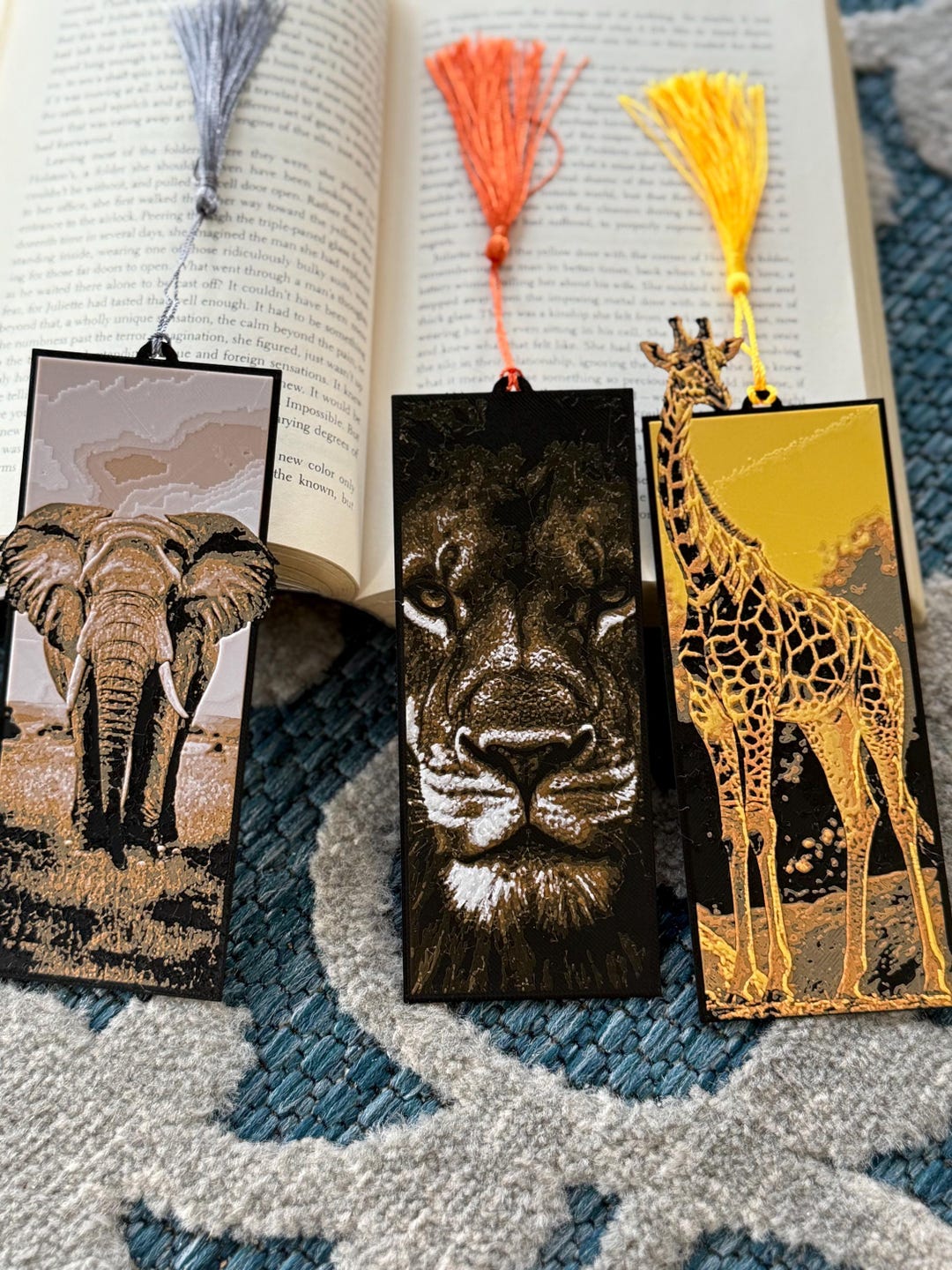 3D Printed Safari Animal Bookmark With Tassel – Wildlife Reader Gift - Etsy