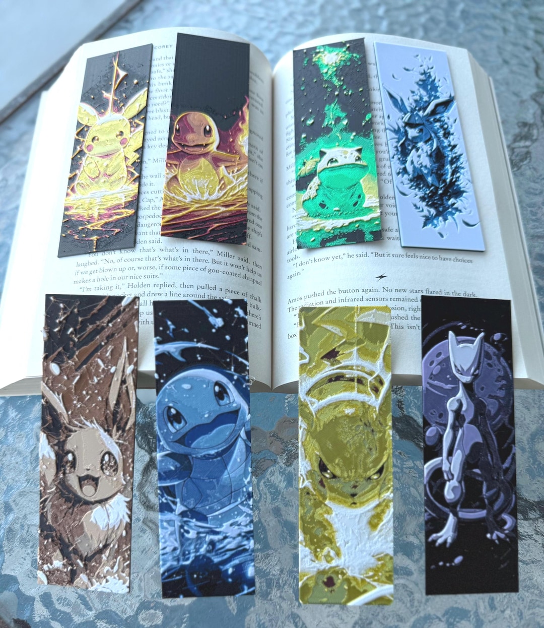 Pokemon Inspired 3D Printed Bookmarks – Glaceon, Mewtwo, Pikachu, Eevee ...