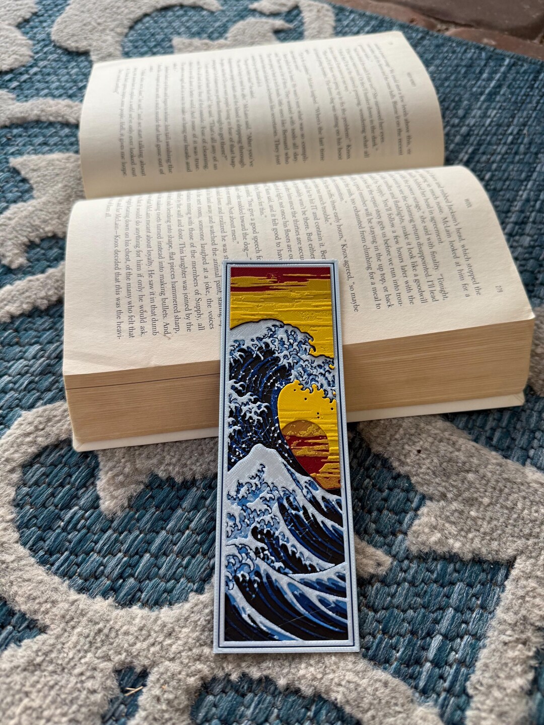 3D Printed Sunset Wave Bookmark: Hokusai Art Inspired - Free Domestic ...