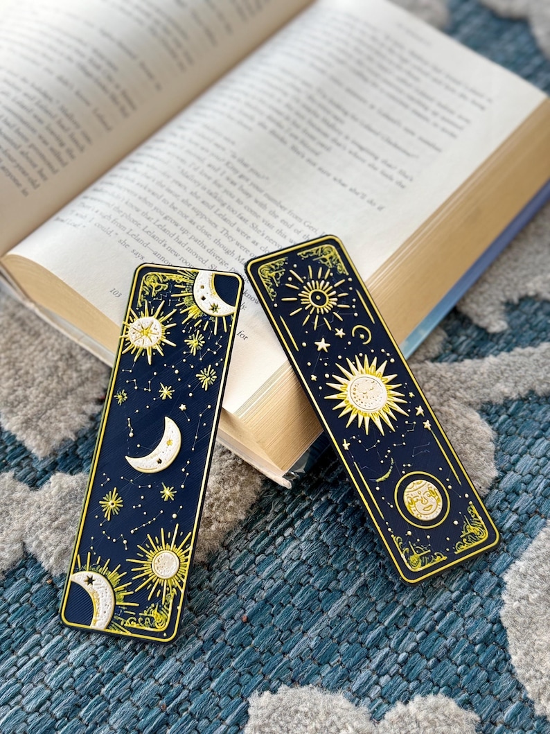 Celestial Sun, Moon & Stars Bookmark, Stargazer Gift - Etsy