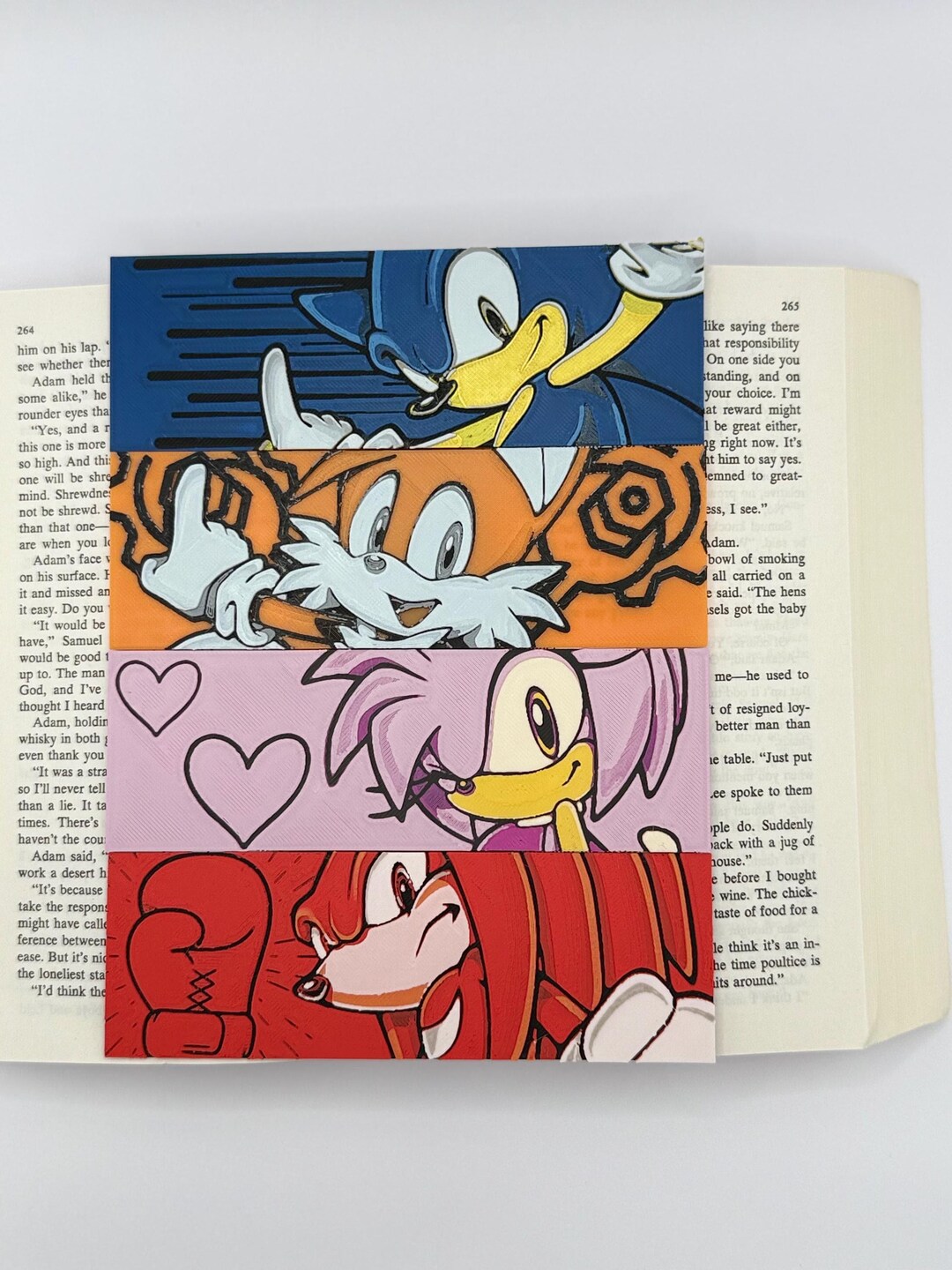 Sonic, Tails, Knuckles, and Amy Rose Inspired 3D Printed Bookmark ...