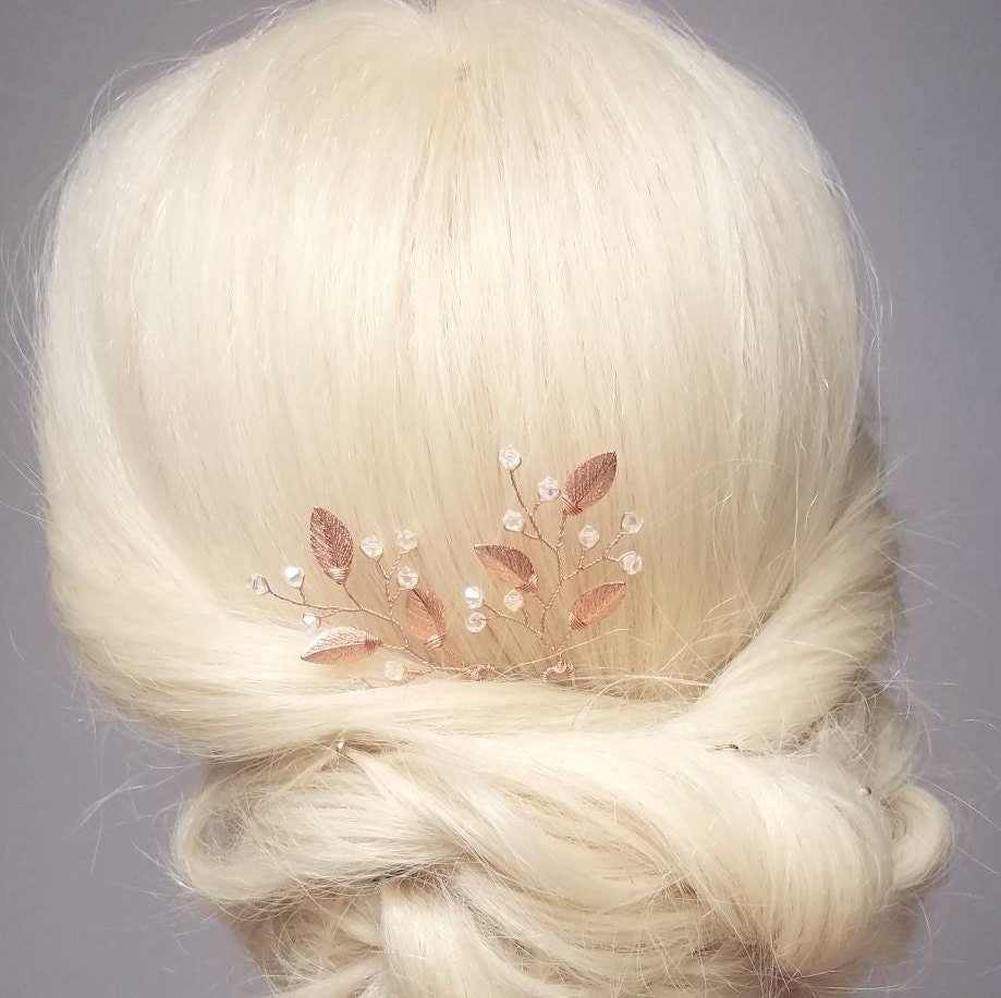 Rose Gold Hair Vine Wedding Hair Pins Bridal Hair Comb | Etsy
