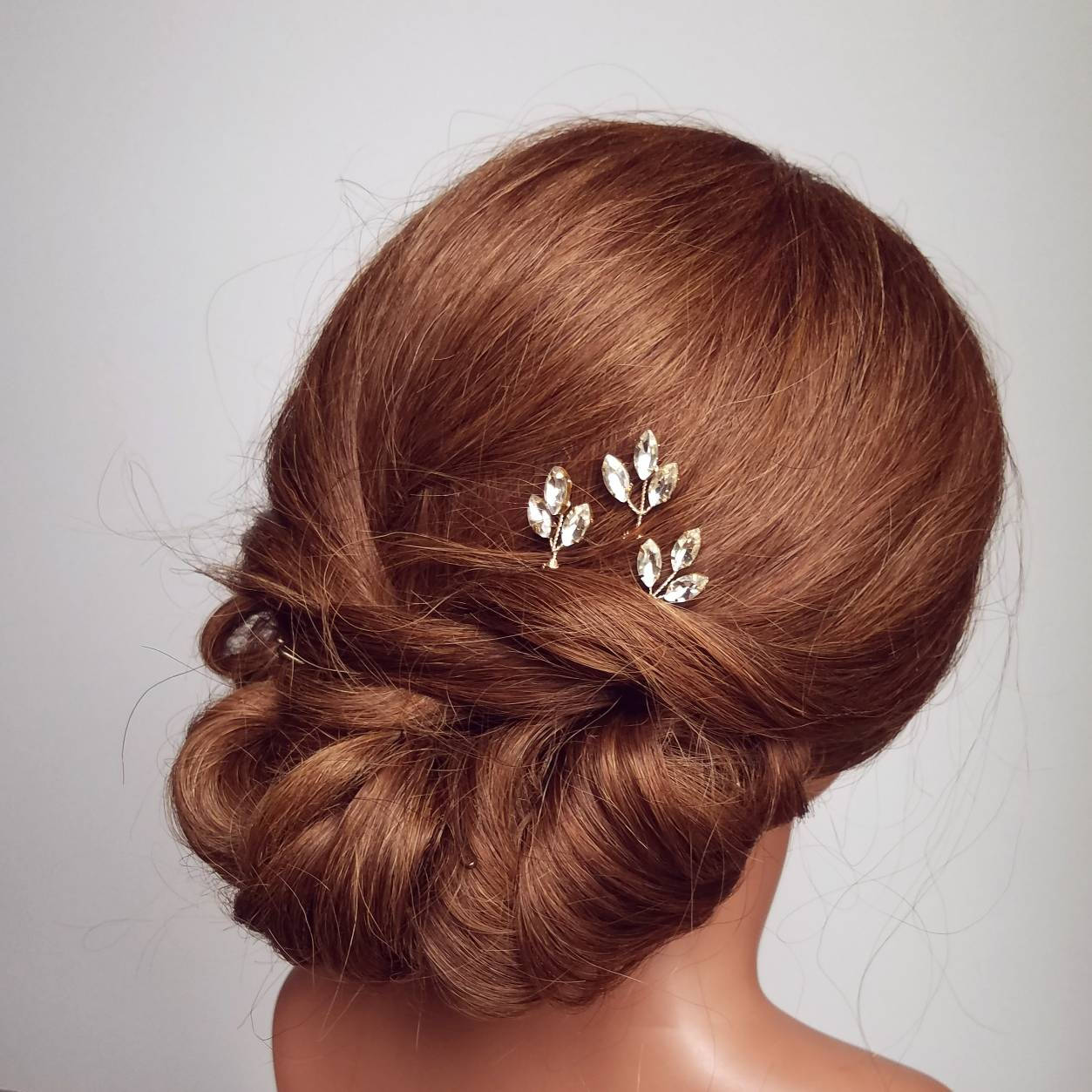 Bridal Hair Comb Rhinestone Hair Pins Bridal Hair Vine Leaf | Etsy