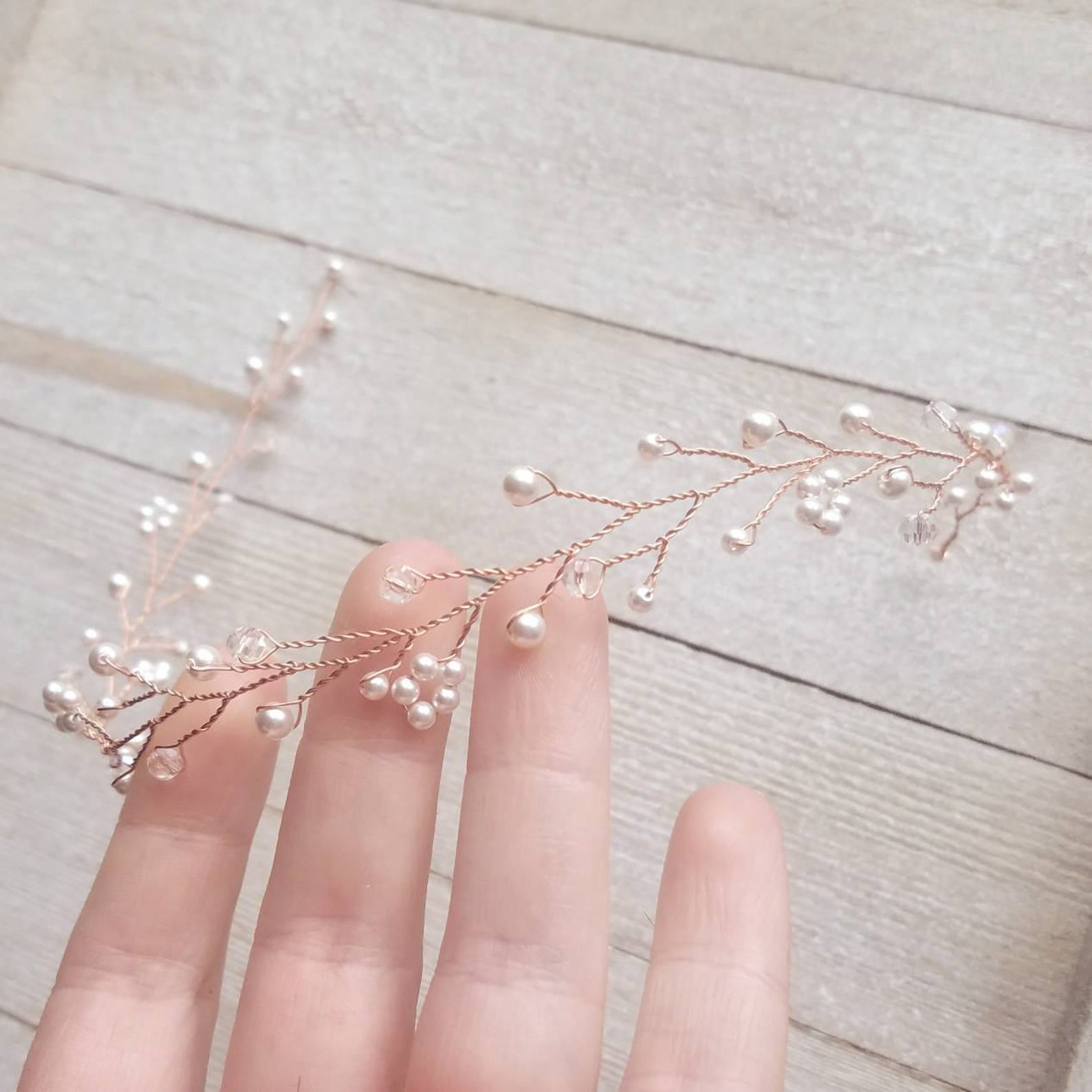 Rose Gold Hair Piece, Wedding Hair Vine, Rose Gold Vine, Bridal ...