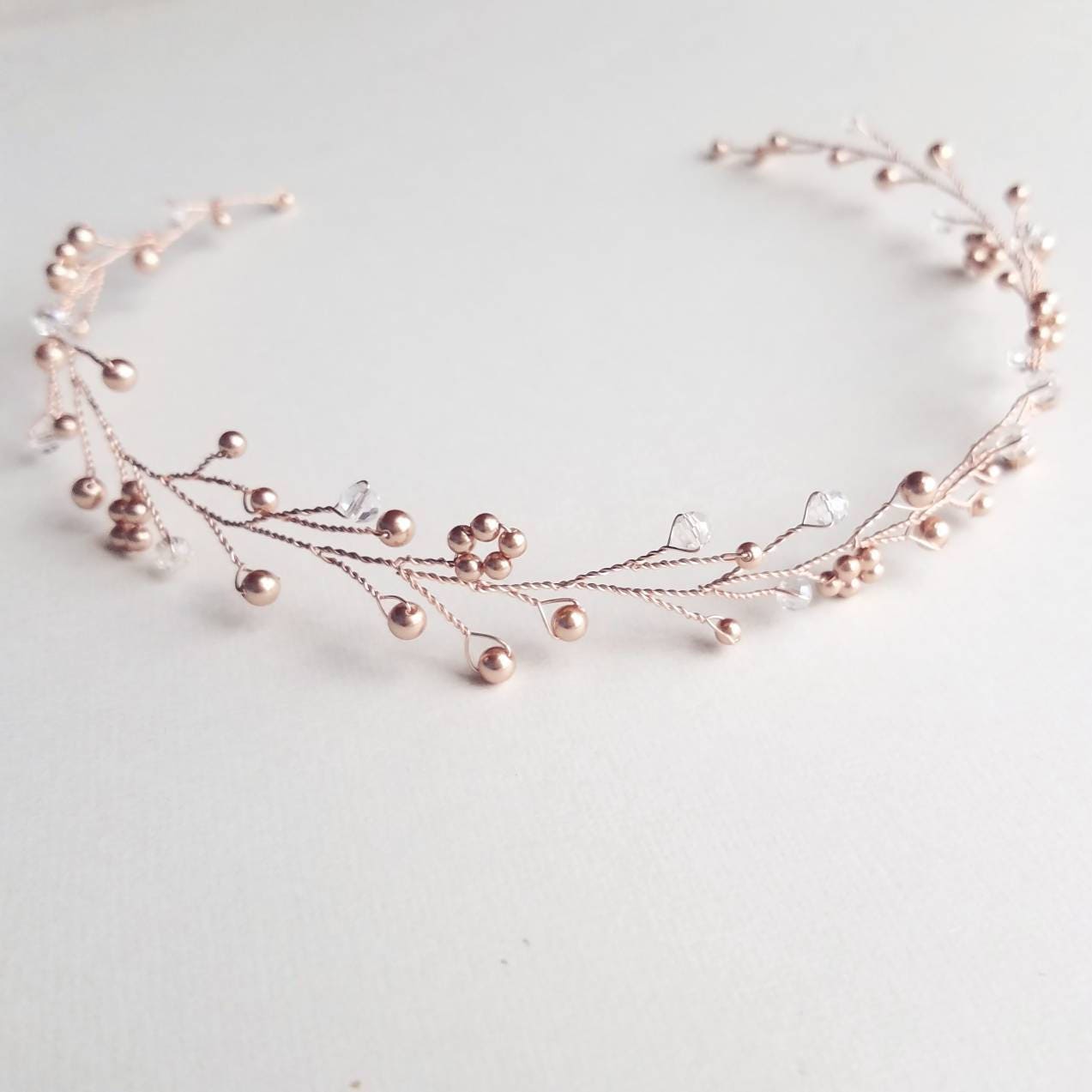 Rose Gold Hair Piece, Wedding Hair Vine, Rose Gold Vine, Bridal ...