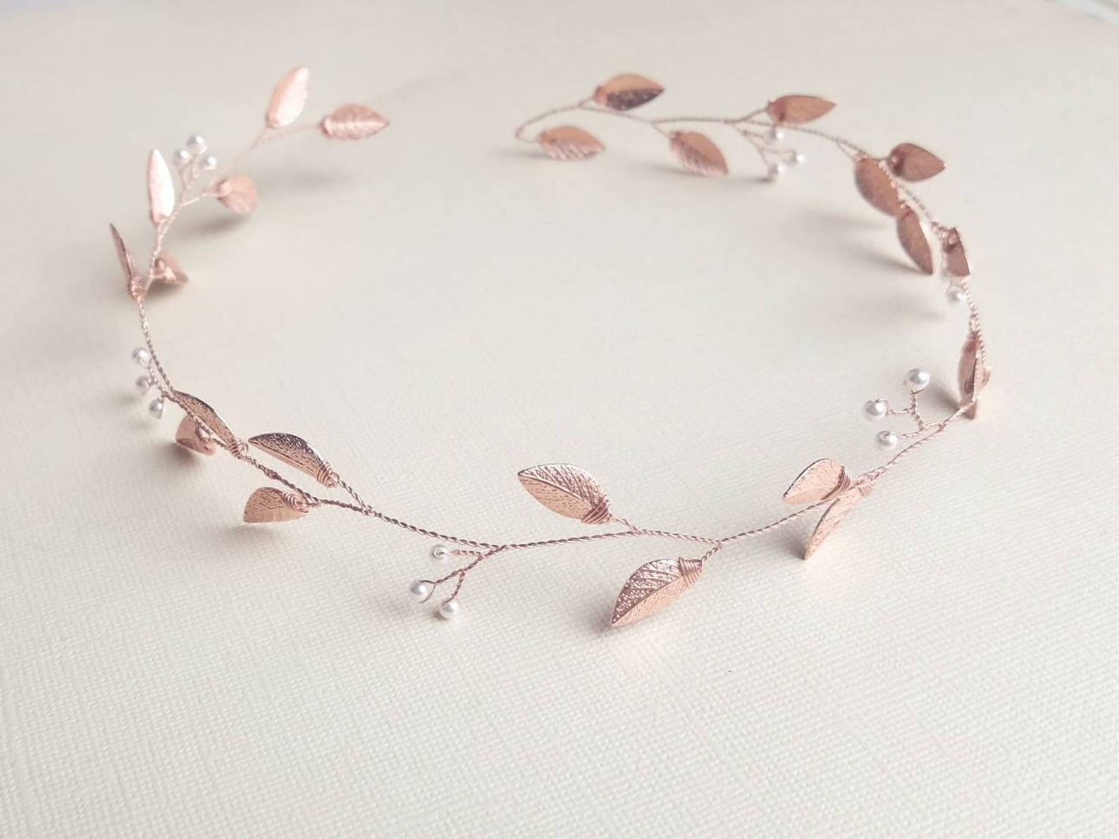 Bridal Hair Vine, Rose Gold Hair Vine, Leaf Hairpiece, Wedding Hair ...