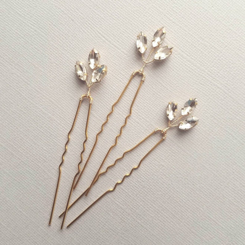 Bridal Hair Comb Rhinestone Hair Pins Bridal Hair Vine Leaf - Etsy