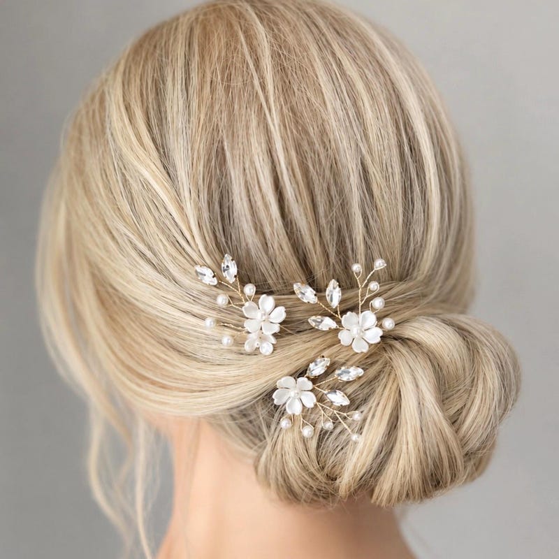 Rhinestone Silver Hair Clip - Etsy