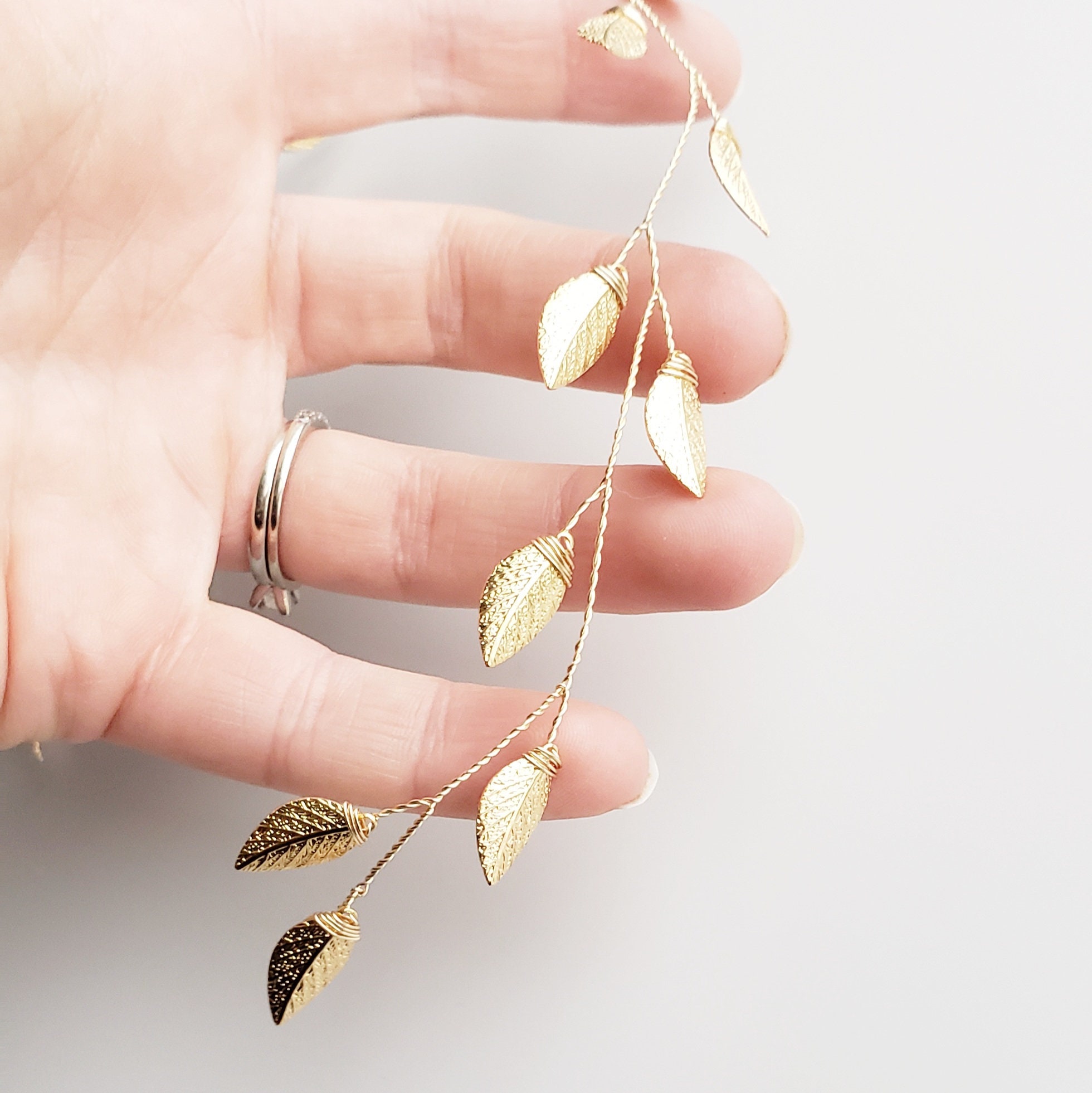 Rose Gold Hair Vine Wedding Hair Vine Leaf Vine Bridal | Etsy Ireland
