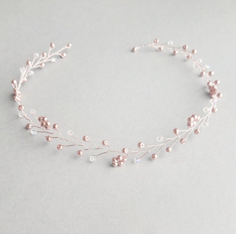 Rose Gold Hair Piece, Wedding Hair Vine, Rose Gold Vine, Bridal ...
