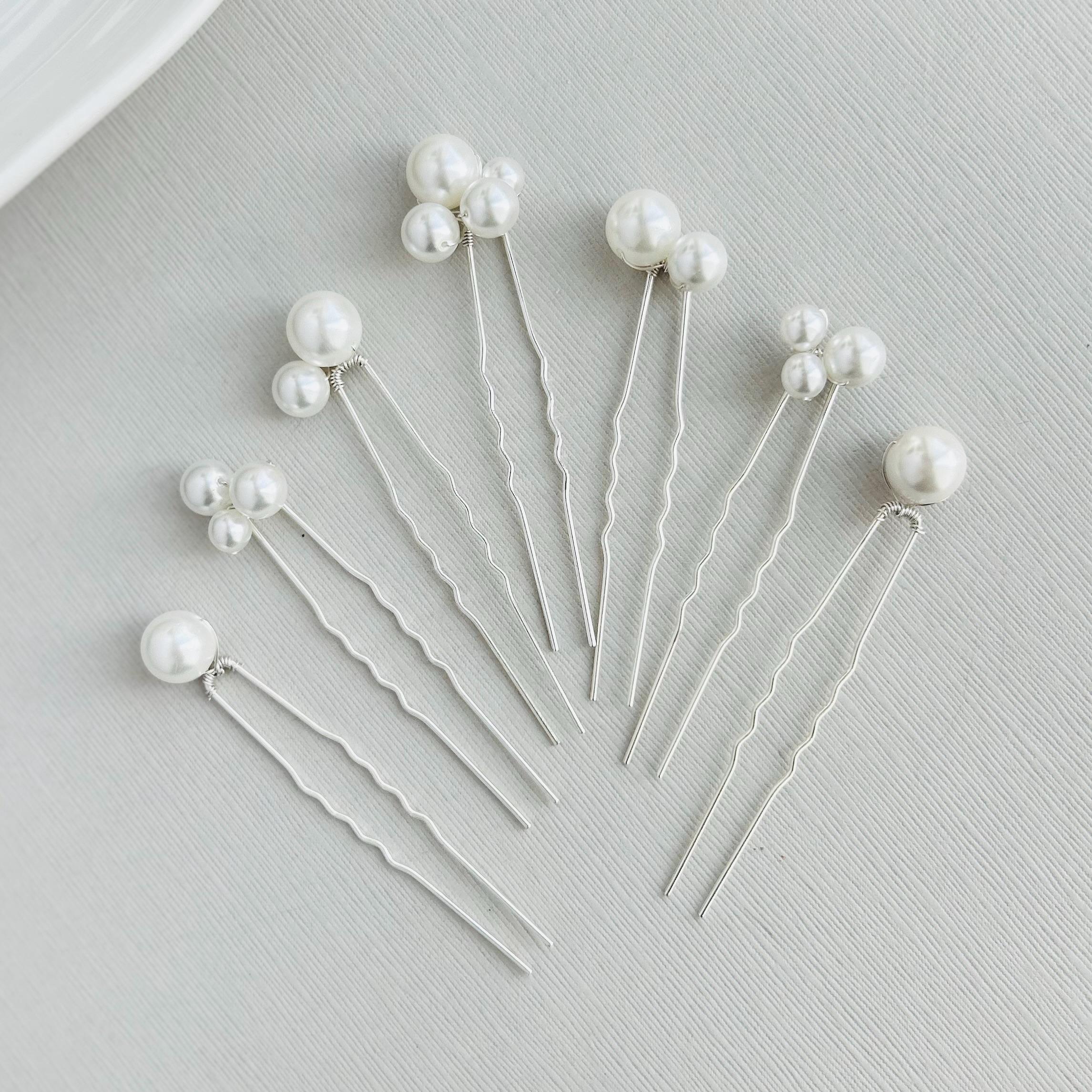 Wedding Hair Pins With Pearls, Bridal Hair Combs, Beaded Wedding Hair ...