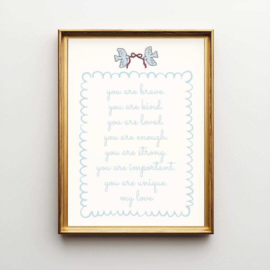 Kids Affirmation Wall Art Set of 4, Pastel Color Bundle Nursery Prints ...