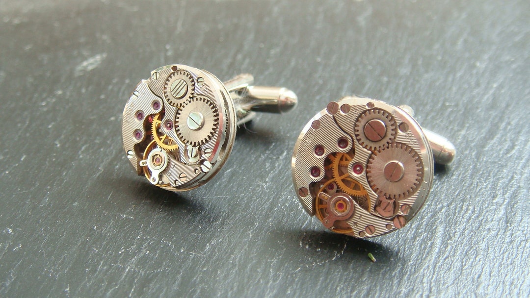 Striking Circular Cufflinks an Ideal Gift for an Office - Etsy New Zealand