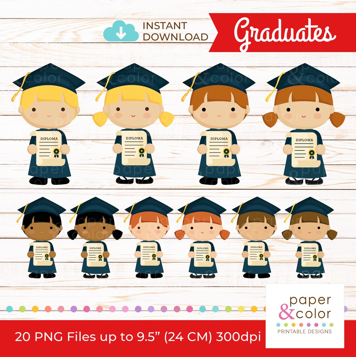 Graduation Clipart, Graduation PNG, Graduation Decoration, Kindergarten ...