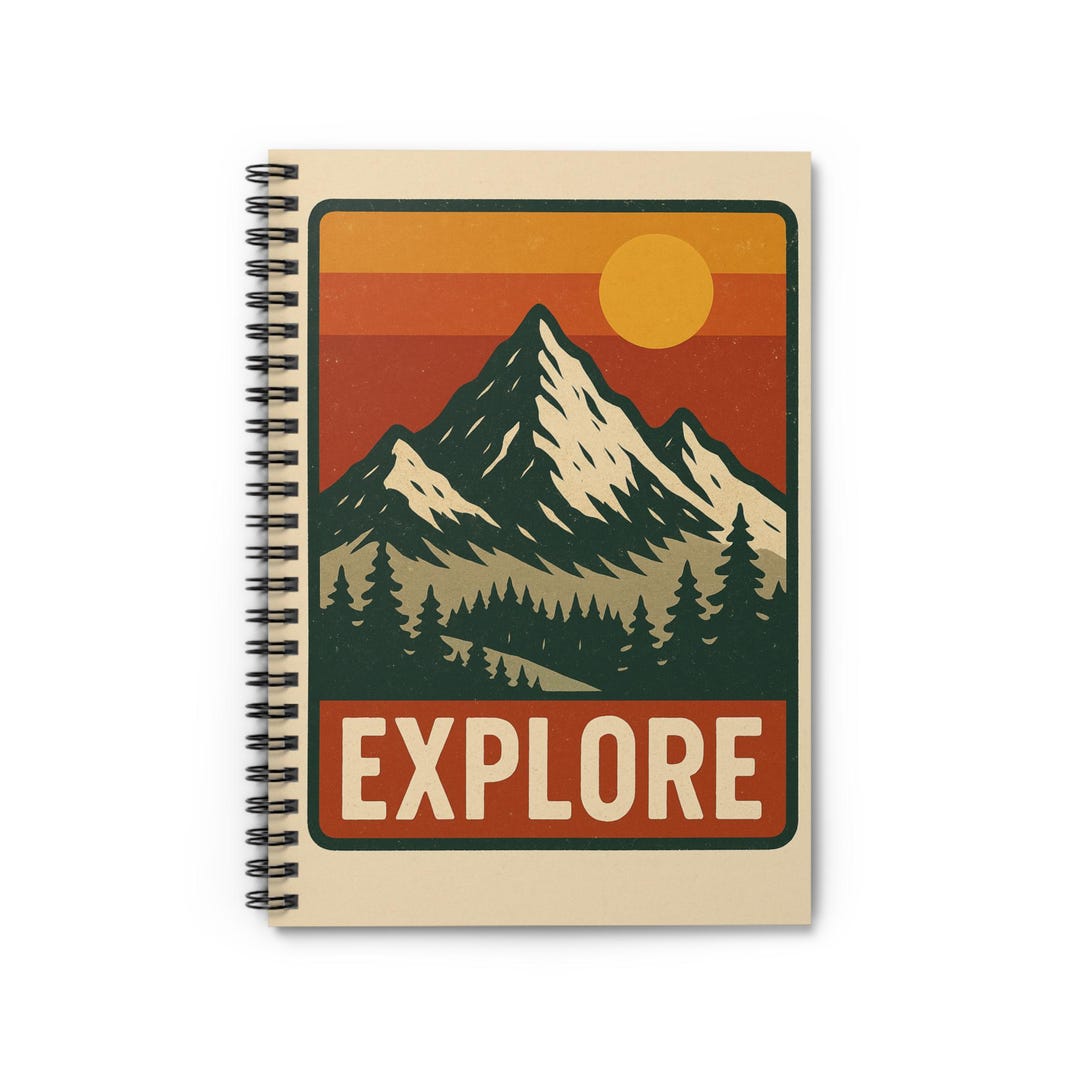 Explore Mountain Spiral Notebook - Ruled Line, Nature Journal, Travel ...