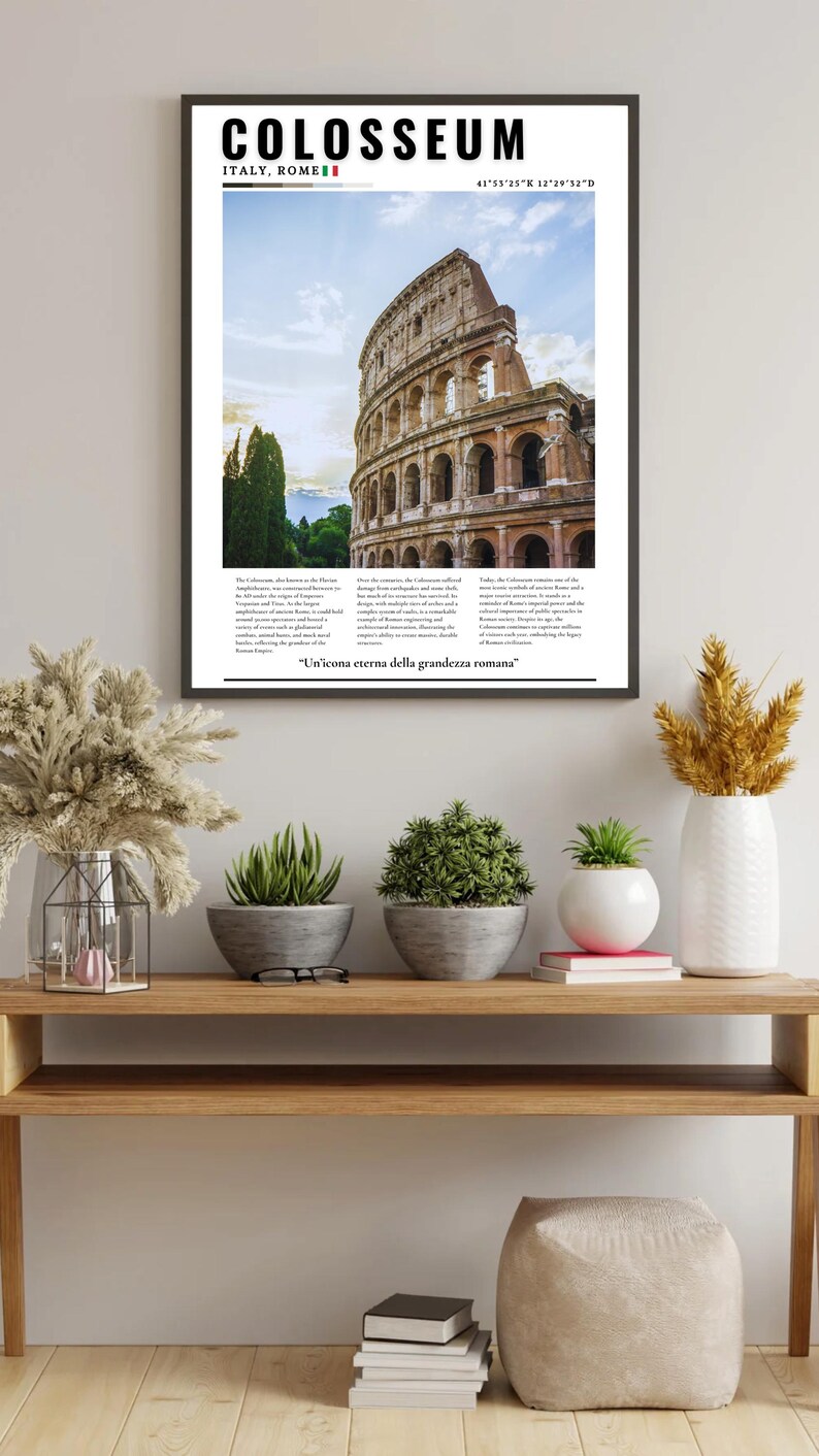 Colosseum Rome Wall Poster - Etsy