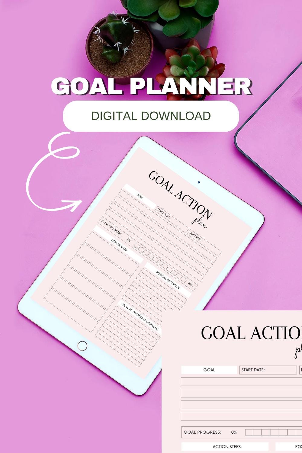 Goal Setting Planner – One-page Productivity Template for Actionable ...