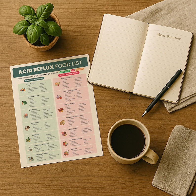 Printable Acid Reflux Food List, GERD Diet Guide PDF, Digital Food ...