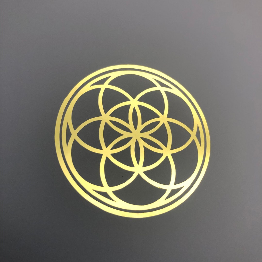 Sacred Geometry Decal Sticker - Seed of Life - Mirror Gold Foil Vinyl ...