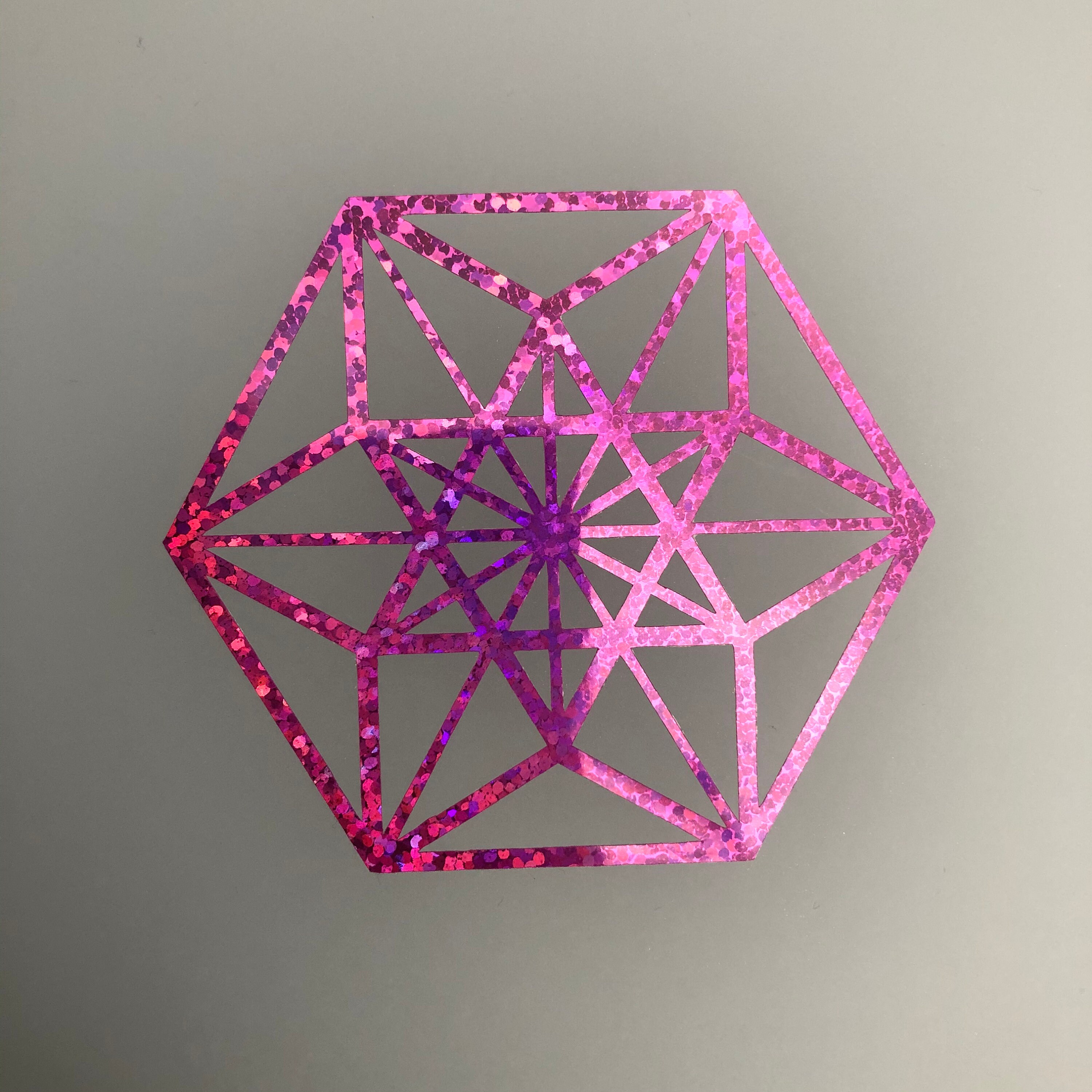 Sacred Geometry Decal Sticker Vector Equilibrium Sparkly Fuschia Vinyl ...