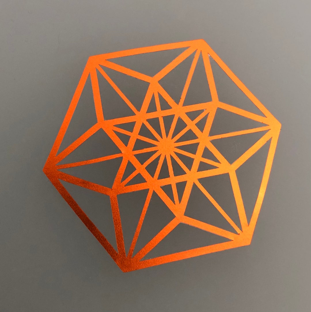 Sacred Geometry Decal Sticker - Vector Equilibrium - Metallic Fiery ...