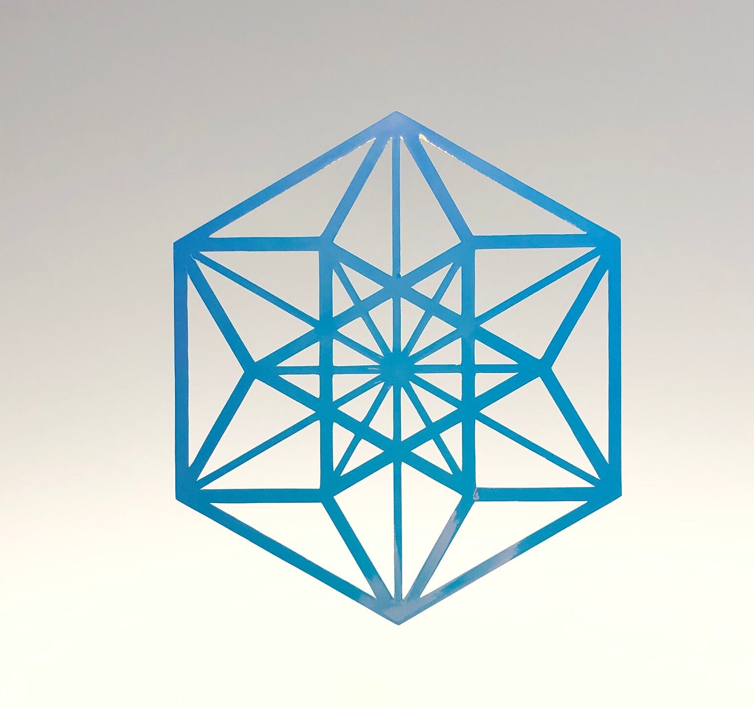 Sacred Geometry Decal Sticker Vector Equilibrium Holographic Blue Opal ...