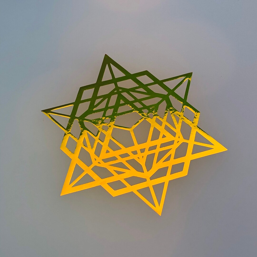 Sacred Geometry Decal Sticker Stellar Geometry Holographic Orange/blue ...