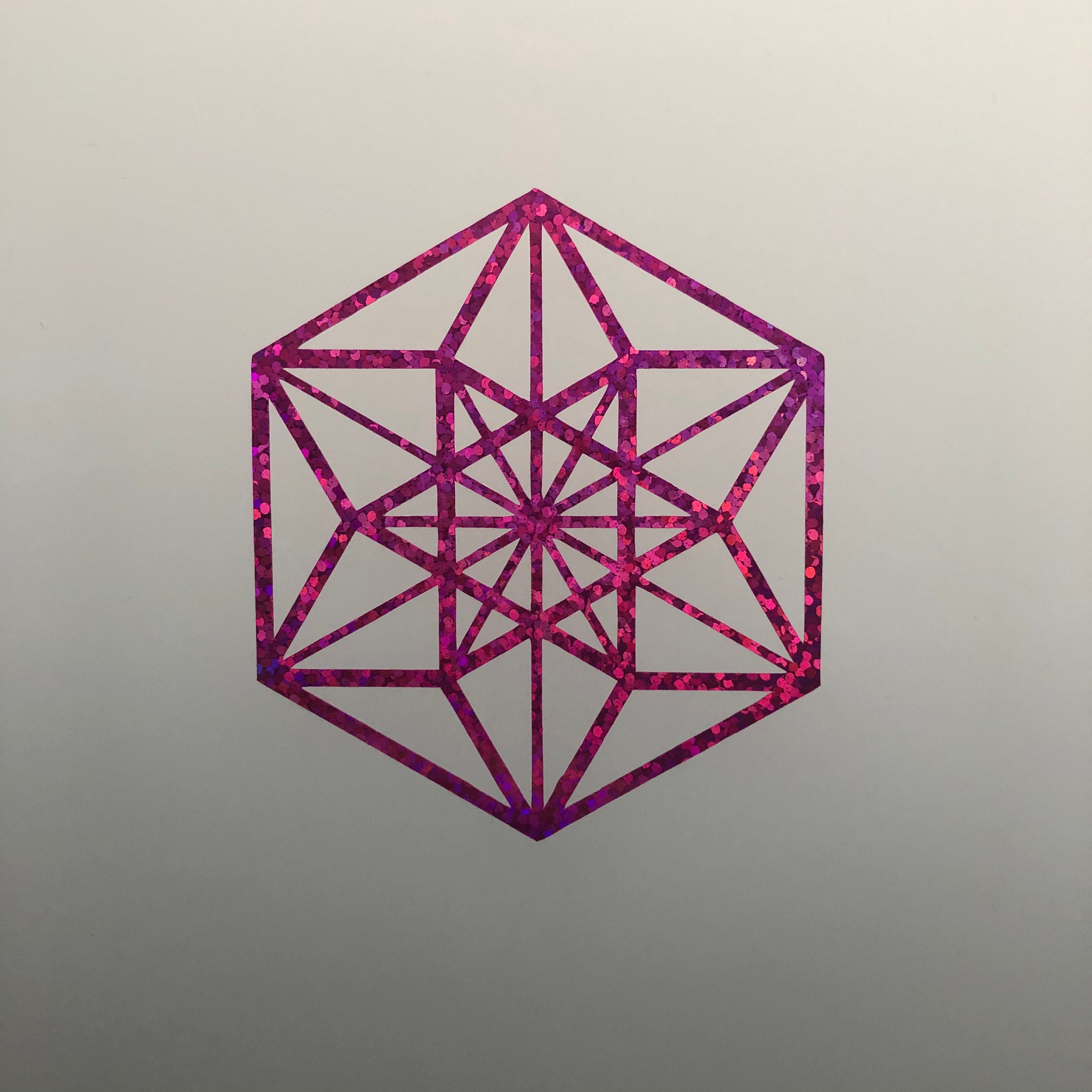 Sacred Geometry Decal Sticker Vector Equilibrium Sparkly Fuschia Vinyl ...
