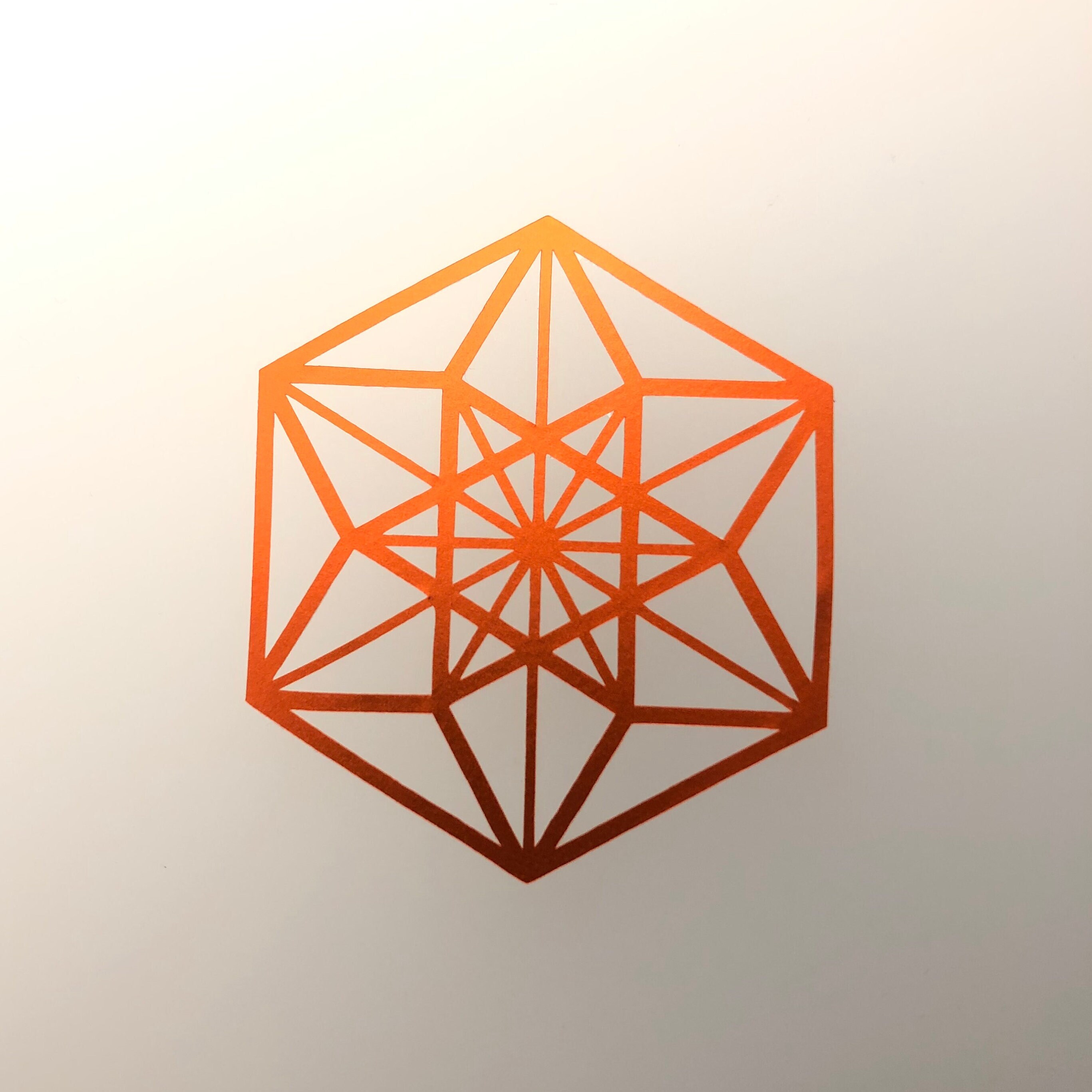 Sacred Geometry Decal Sticker - Vector Equilibrium - Metallic Fiery ...