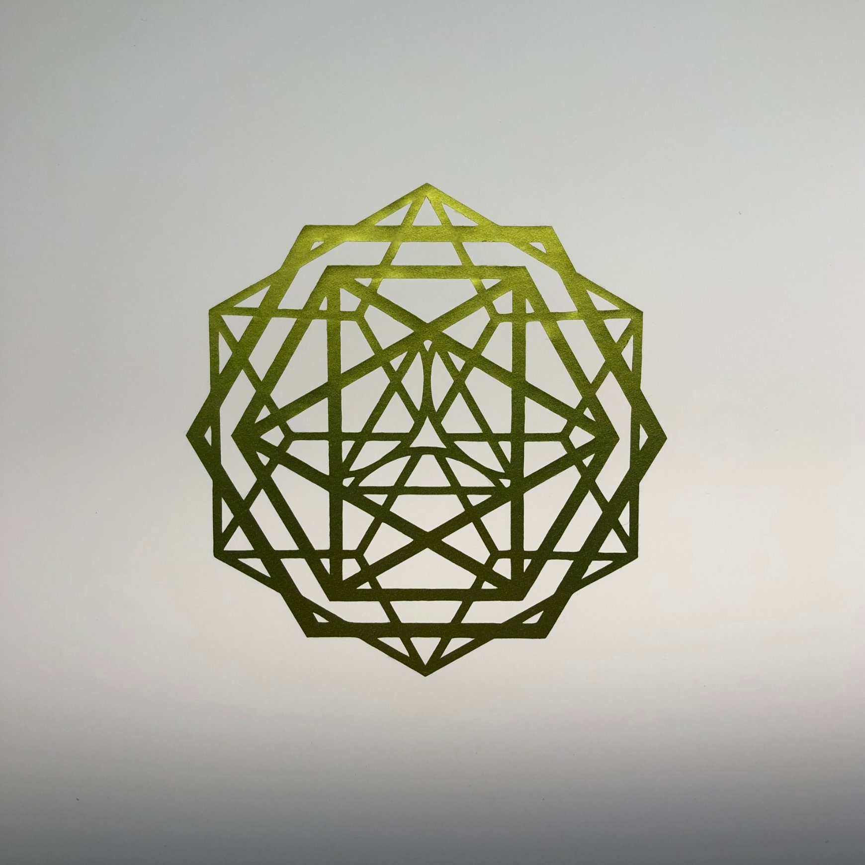 Sacred Geometry Decal Sticker - Dodeca Geometry - Matte Metallic Rust ...