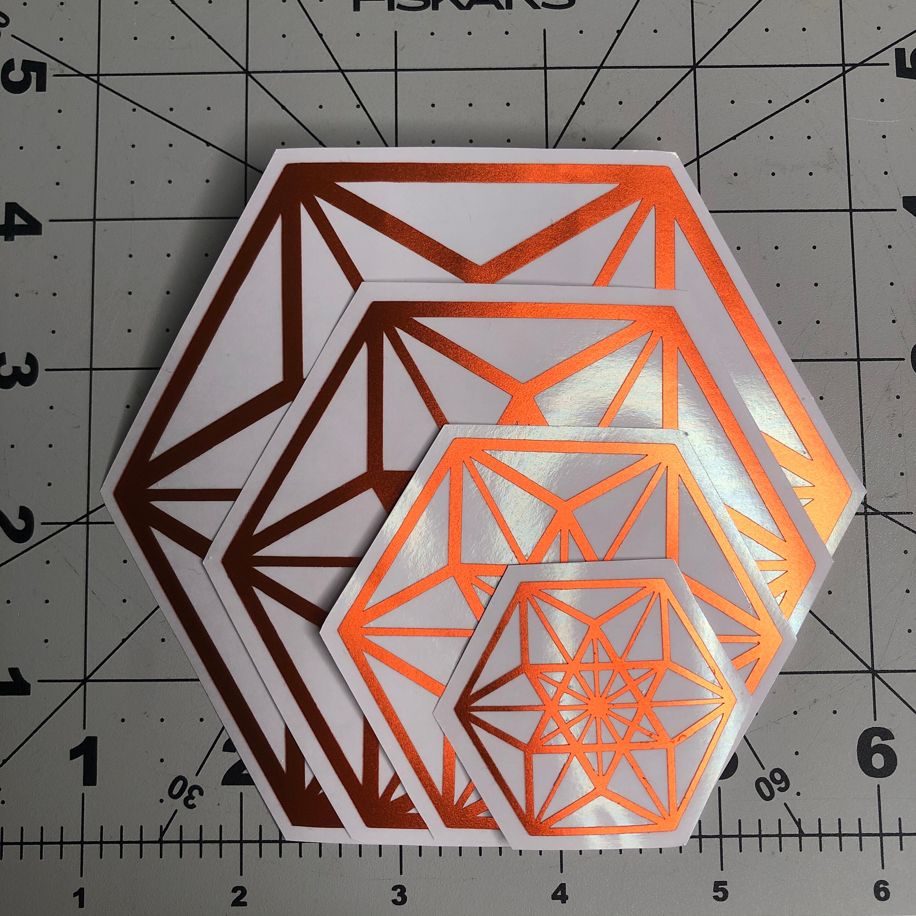 Sacred Geometry Decal Sticker - Vector Equilibrium - Metallic Fiery ...