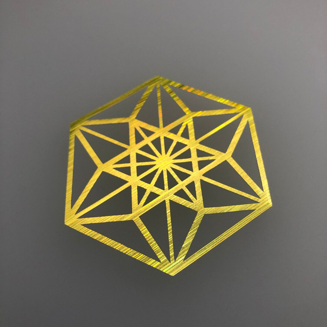 Sacred Geometry Decal Sticker Vector Equilibrium Holographic Gold ...