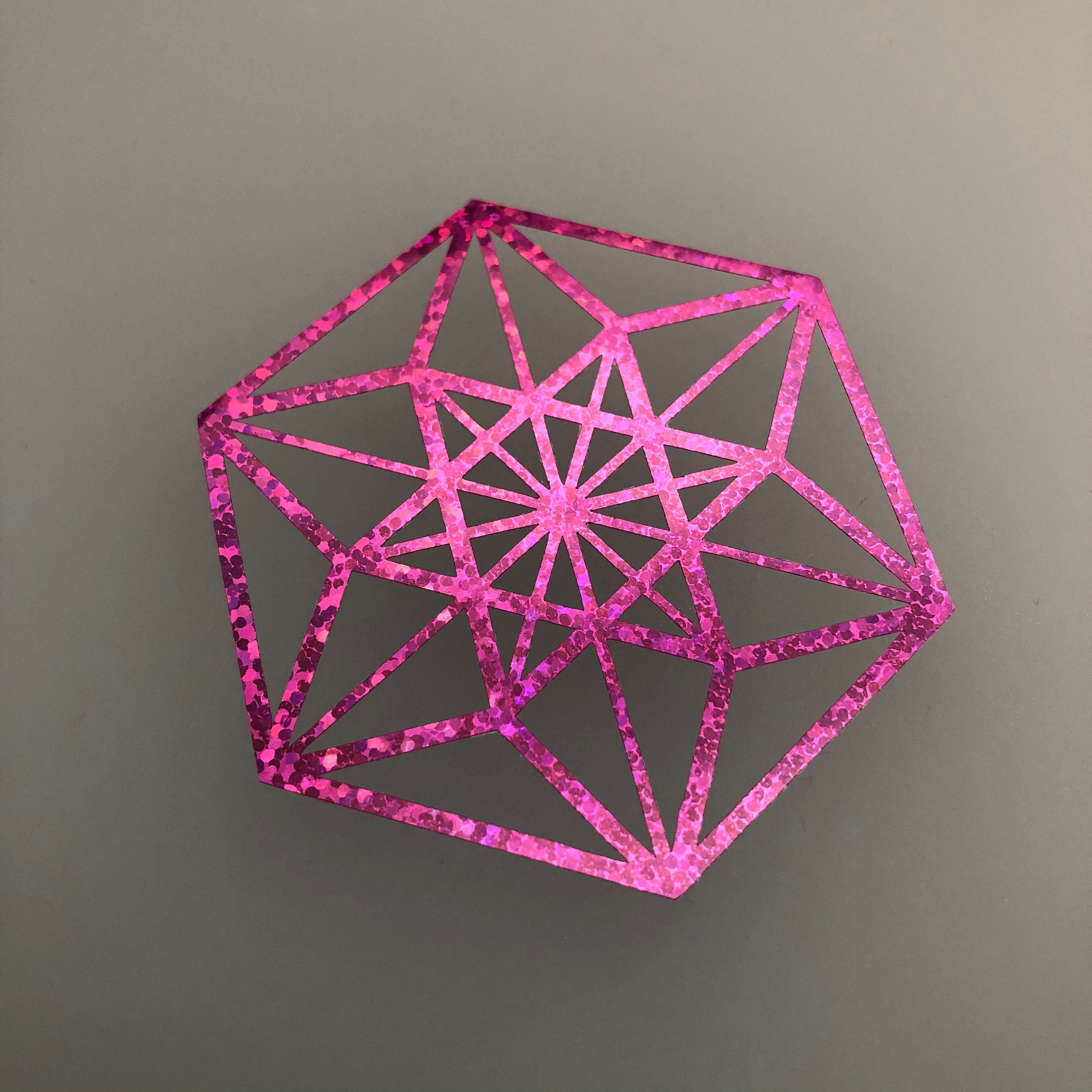 Sacred Geometry Decal Sticker Vector Equilibrium Sparkly Fuschia Vinyl ...
