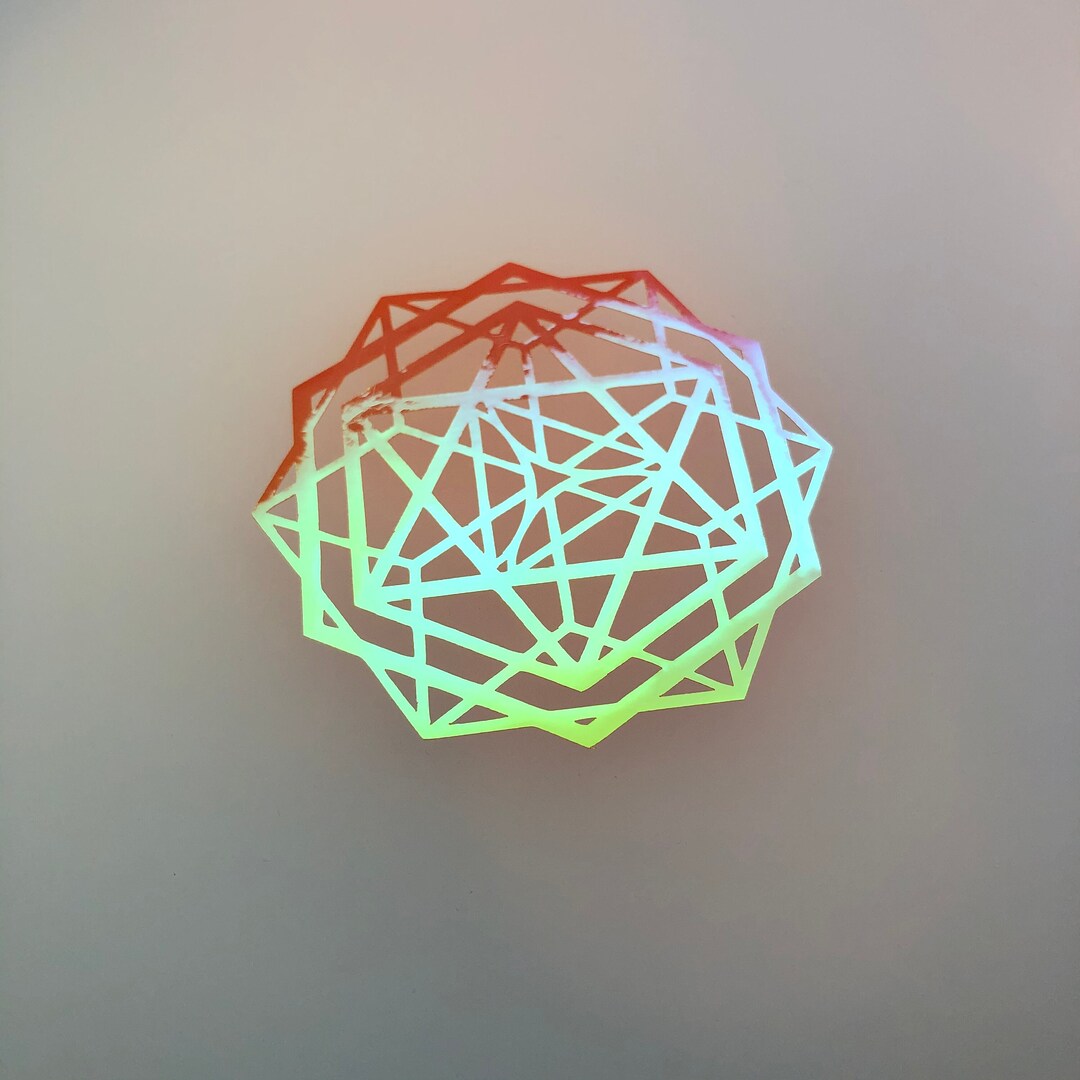 Sacred Geometry Decal Sticker - Dodeca Geometry - Holographic Orange ...