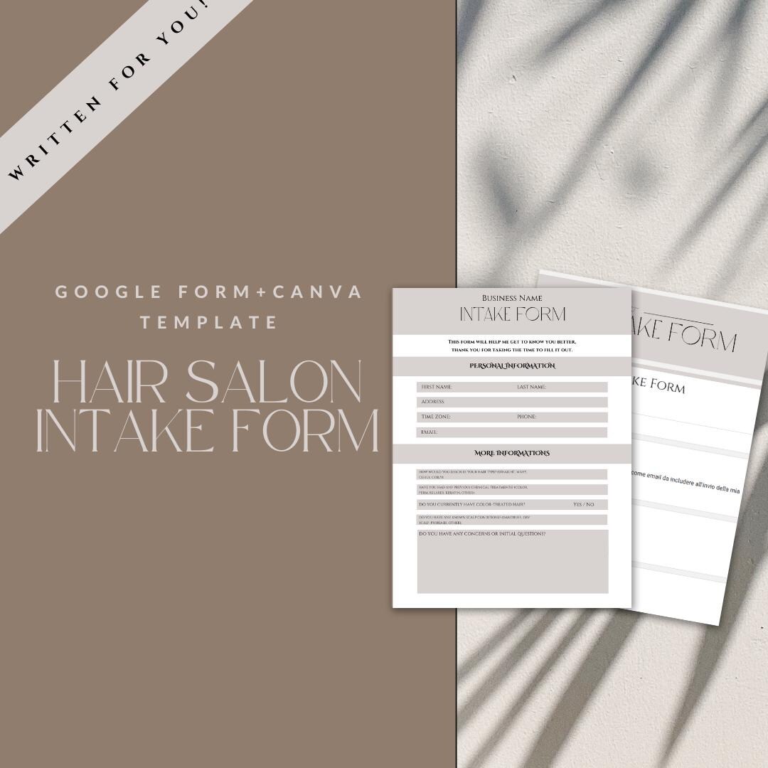 Hair Salon Intake Form - Etsy
